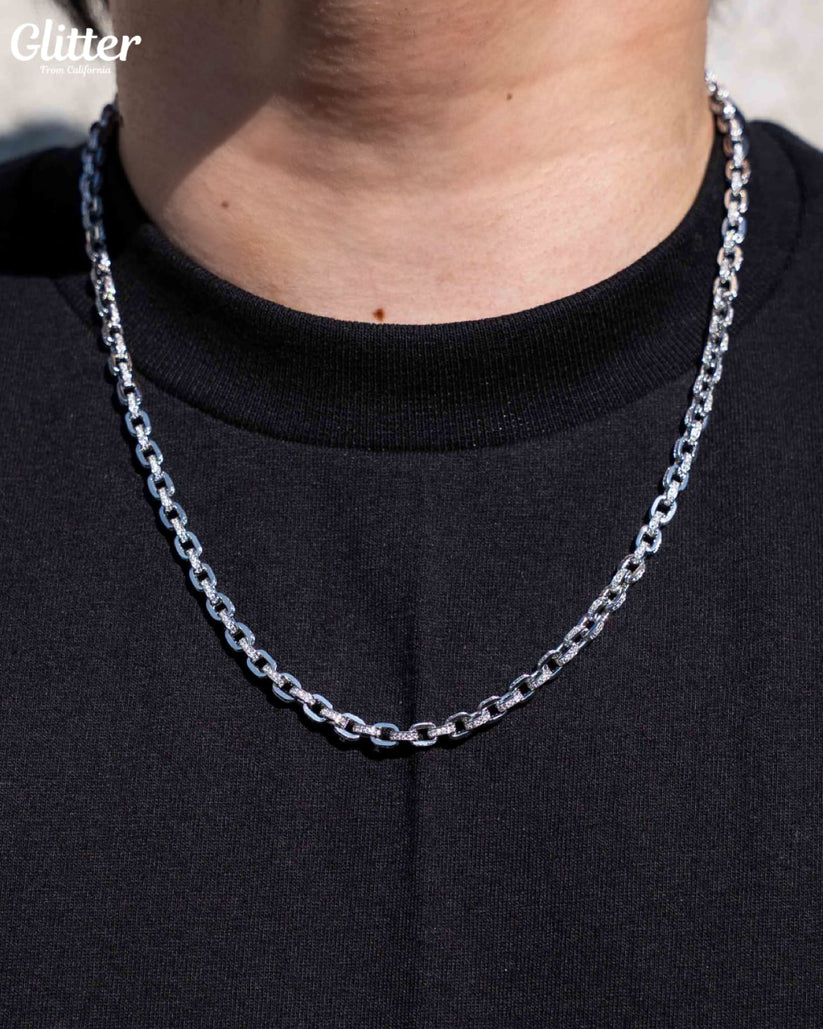 Iced Out Box Chain Necklace – Glitter