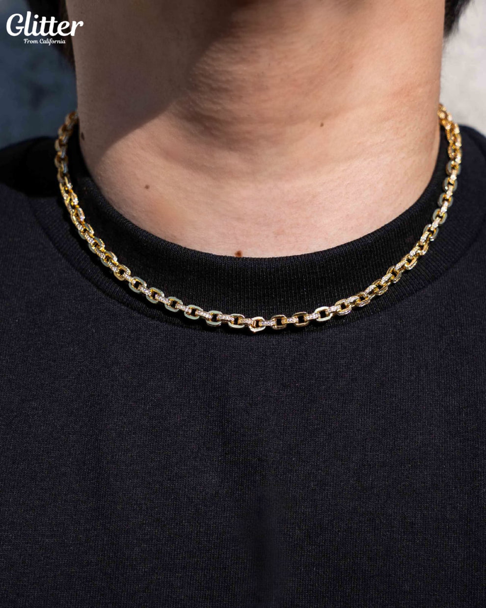 Iced Out Box Chain Necklace – Glitter
