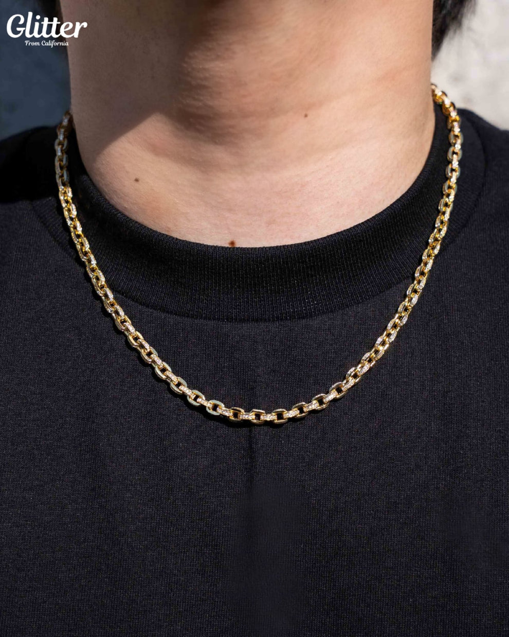 Iced Out Box Chain Necklace – Glitter