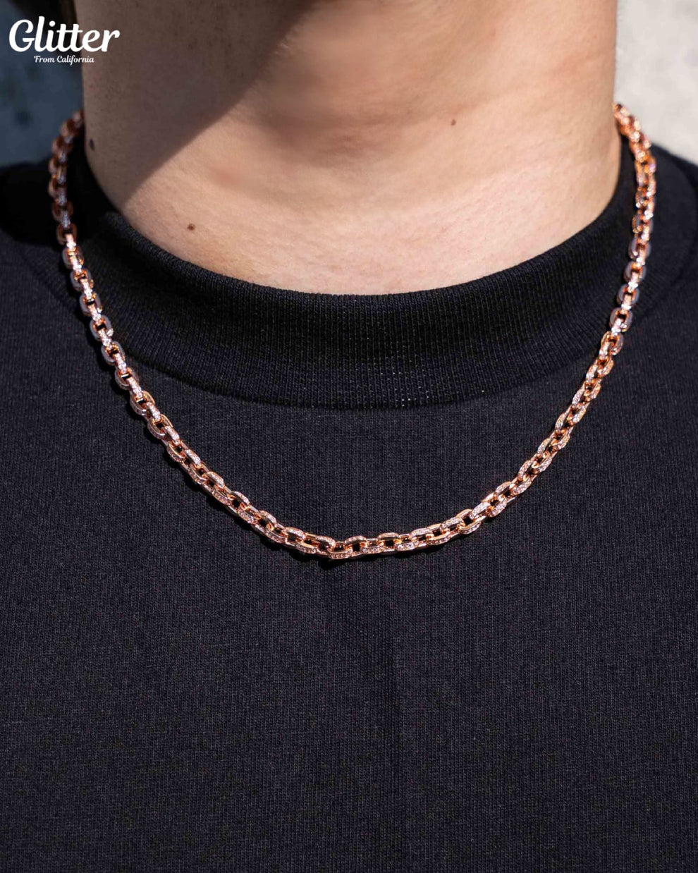 Iced Out Box Chain Necklace – Glitter