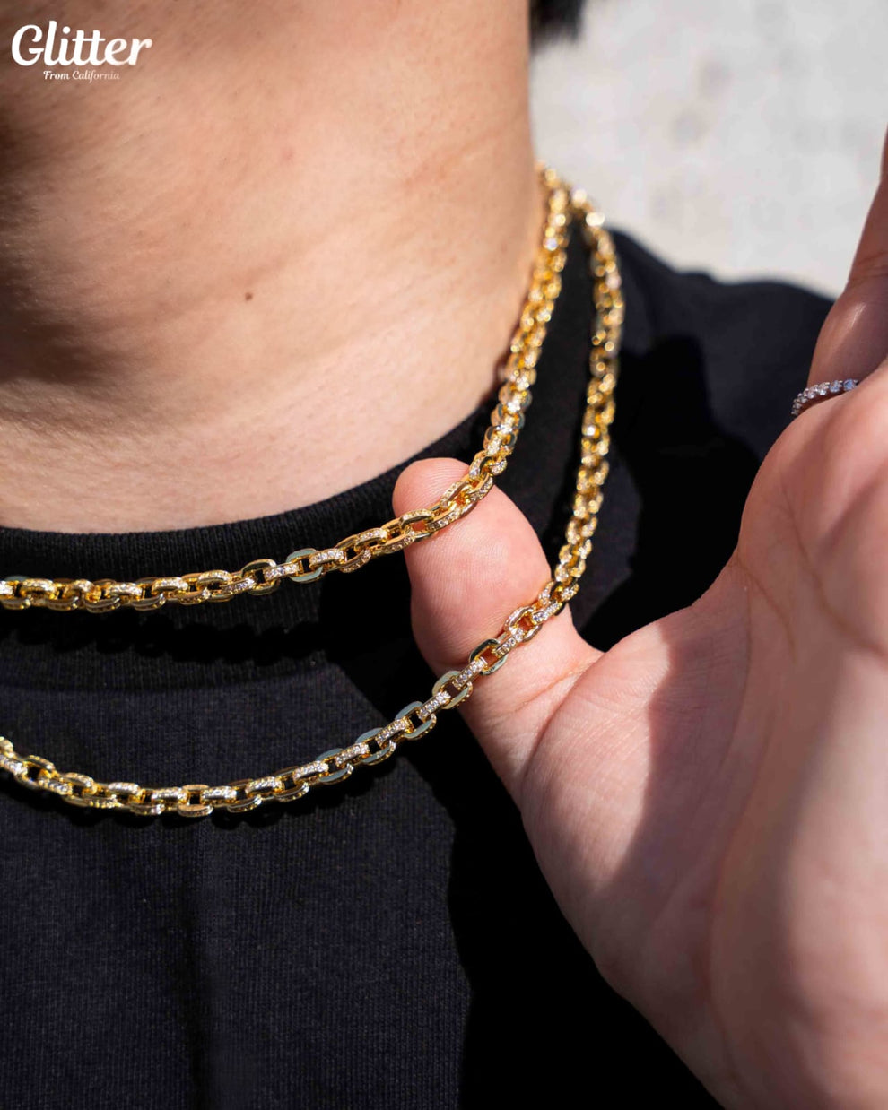 Iced Out Box Chain Necklace – Glitter